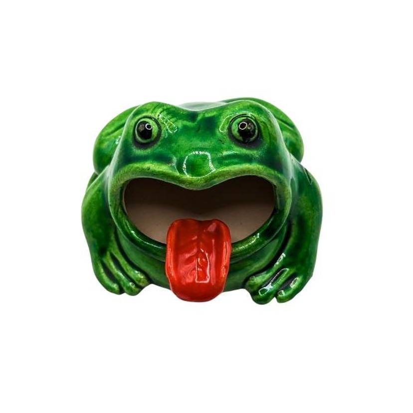 Rare Vintage Big Mouth Frog Ceramic Ashtray Made in Occupied Japan