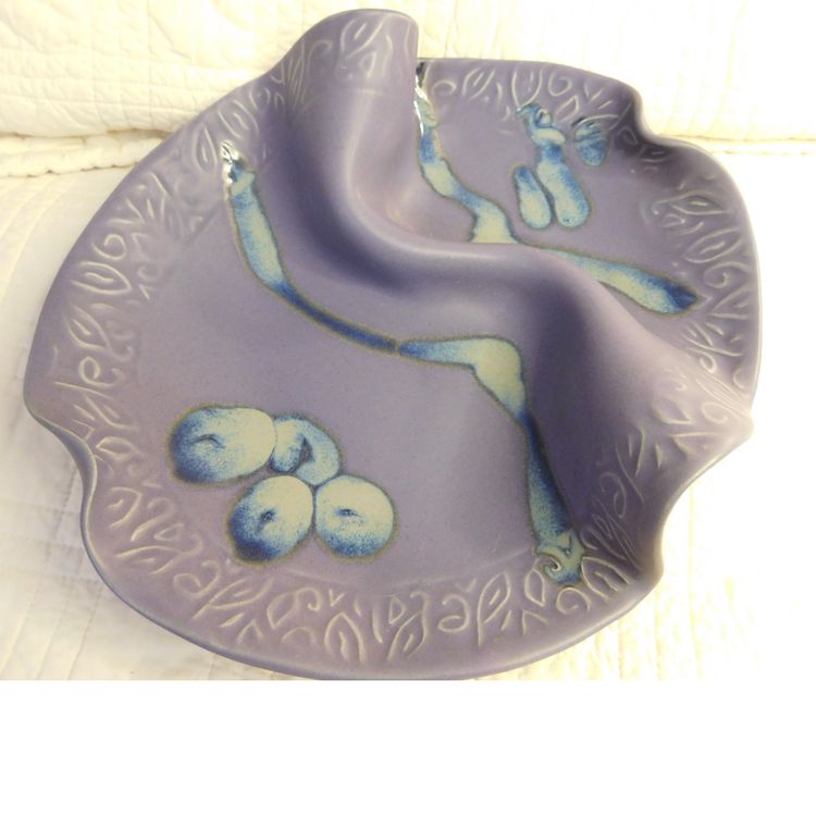 Hilborn Canadian Art Pottery Bowl Signed Pinched Wave Style Plate