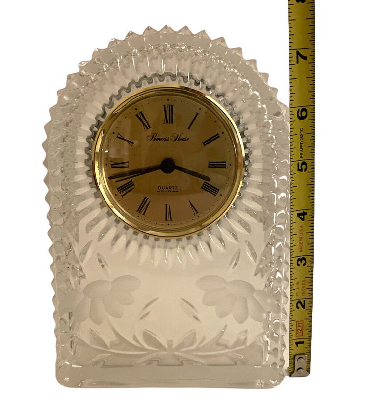 Crystal Mantel Clock Princess House Exclusive Heritage Handcut Art Nuevo