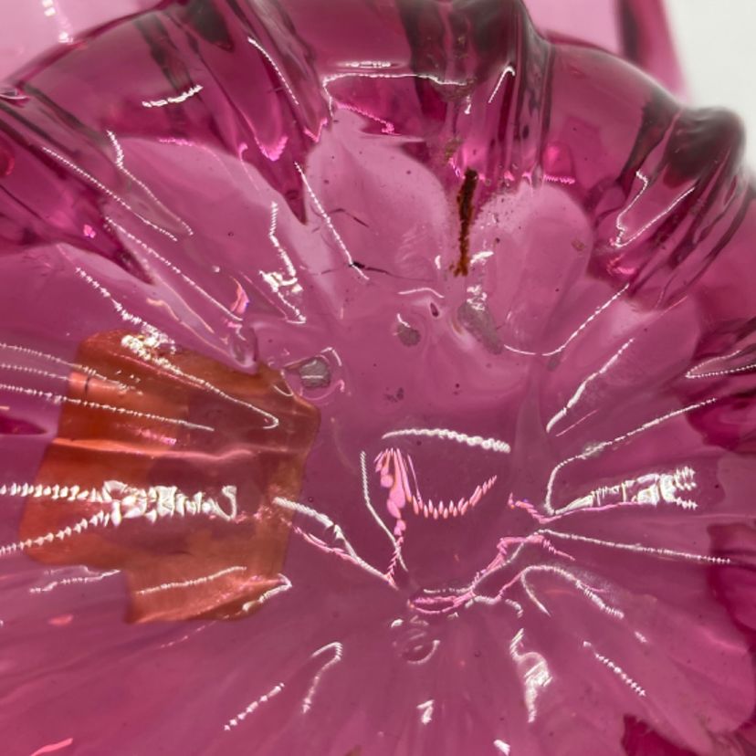 Ruffled Bowl Ruby Art Glass Angelo Rossi 1980s Canadian Heritage Glass ...