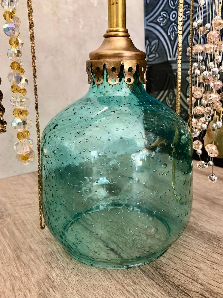 Jewelry holder - repurposed lamp - jewelry stand - Sea Glass - quality ...