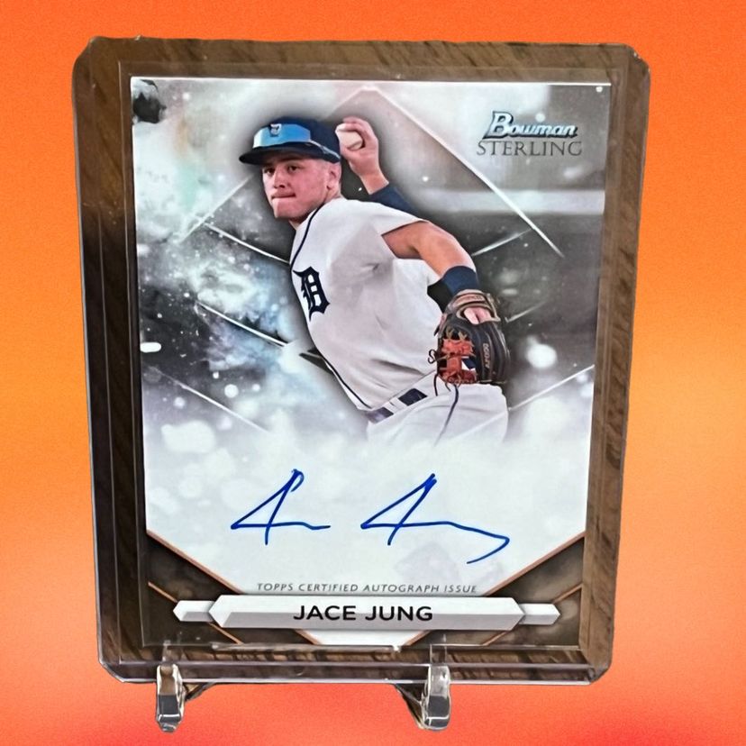 Jace Jung On Card Auto 2023 Bowman Sterling Detroit Tigers