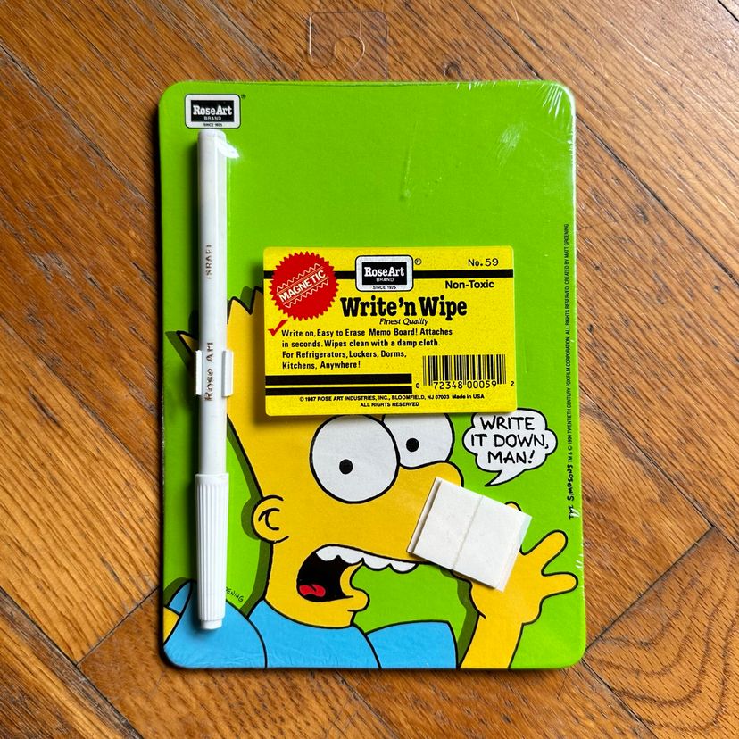 Bart Simpson Write’n’Wipe (RoseArt, 1990)