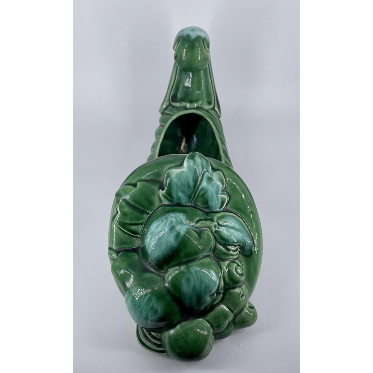 Vintage Large Cornucopia Planter Thanksgiving Centerpiece Green with ...