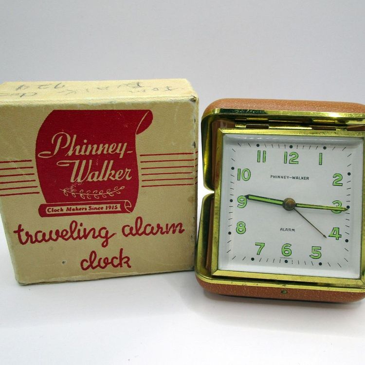 Vintage Phinney Walker Folding Traveling Alarm Clock PW27 W/ Box Tested ...