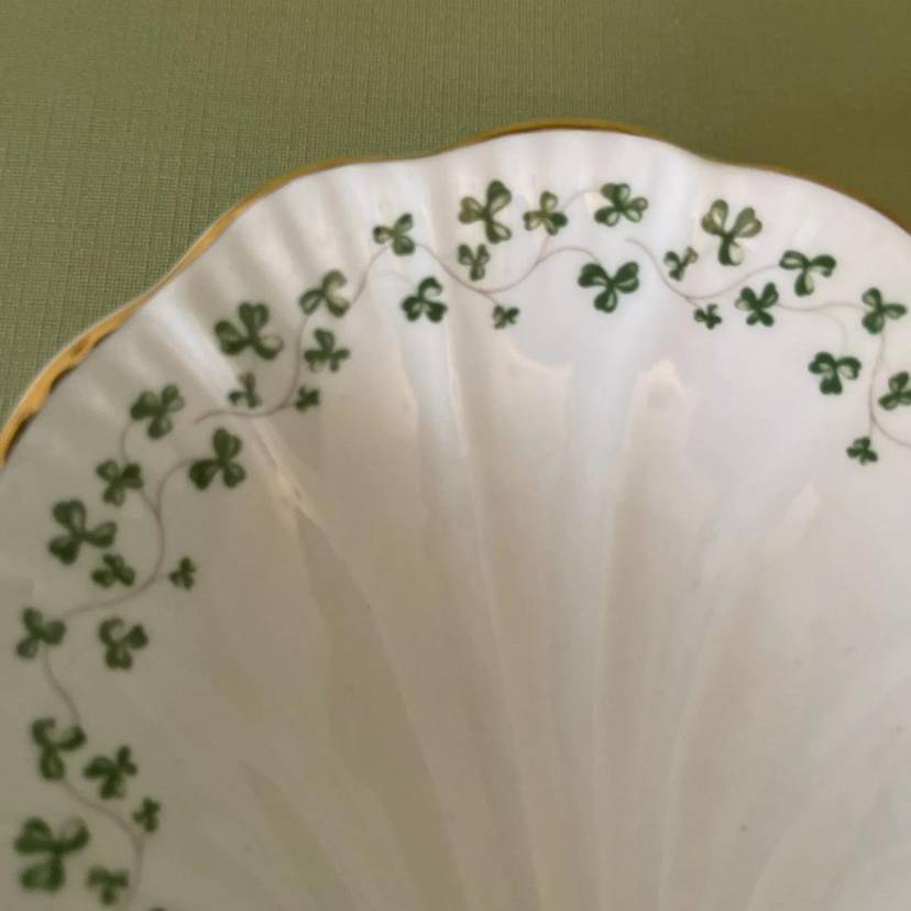 Royal Tara Trinket Dish Bone China from Ireland - Shamrock Design Shell ...