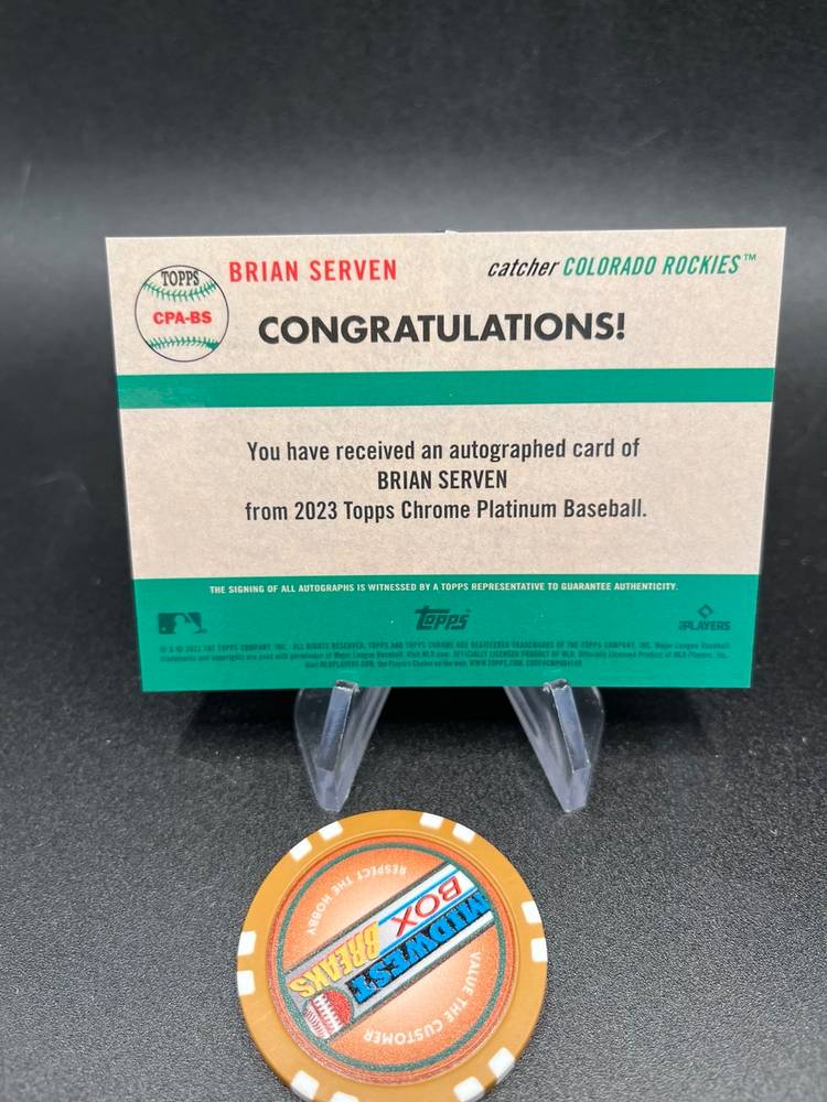 Brian Serven Auto 2023 Topps Chrome Anniversary Baseball Cards Colorado ...