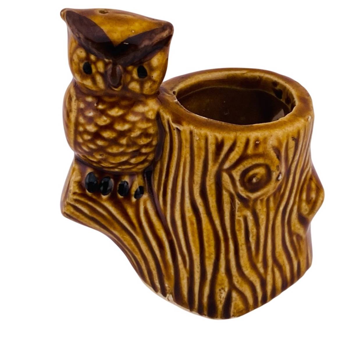 Niknax · Vintage Boho Owl Bird Toothpick Match Holder Retro Grannycore
