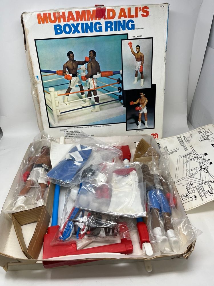 MUHAMMAD ALI BOXING Figures RING 1976 MEGO Original Box Vintage Open ...