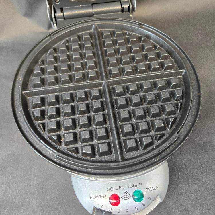 New Carbon Golden Malted Waffle Maker Model TSK-2105AW2 Tested Working
