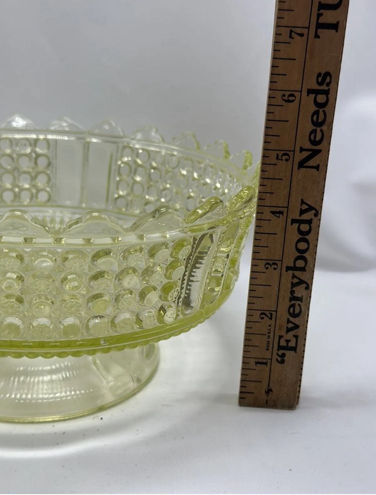 EAPG Richard's & Hartley Glass Co. Canary Yellow 3 Panels Glowy Glass ...