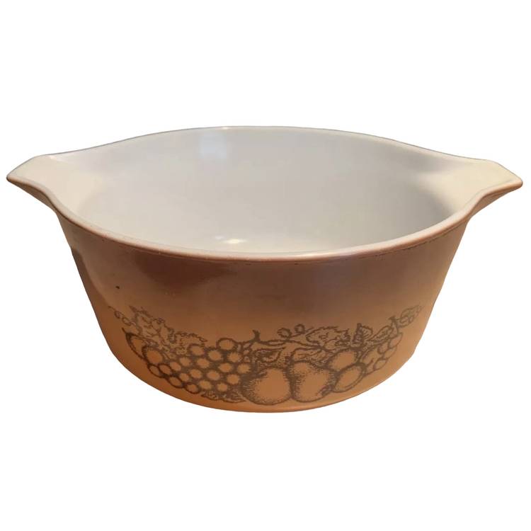 Pyrex Vintage Old Orchard 3 Pc Nesting Baking/Serving Dishes Brown with ...