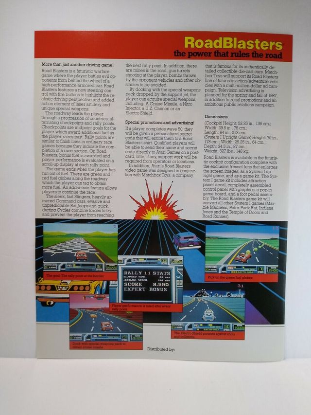 Road Blasters Arcade Flyer 1987 Original Retro Retro Space Age Art 8.5 ...
