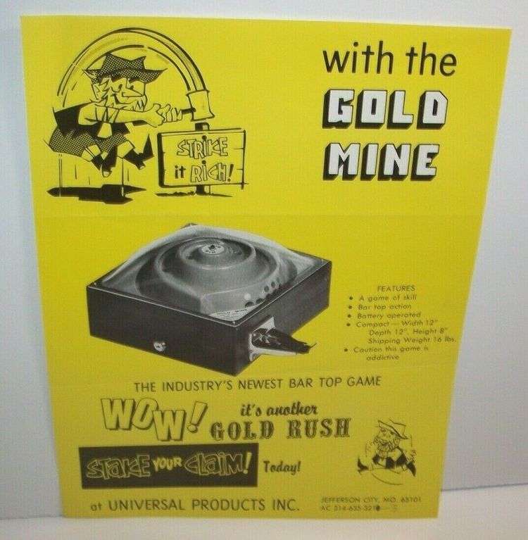 Gold Mine Arcade FLYER Original Coin-Op Trade Stimulator Counter Game ...