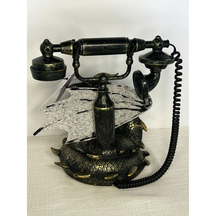 Gemmy Black Dragon Phone Halloween Gothic Fantasy Creepy Decor Talks ...