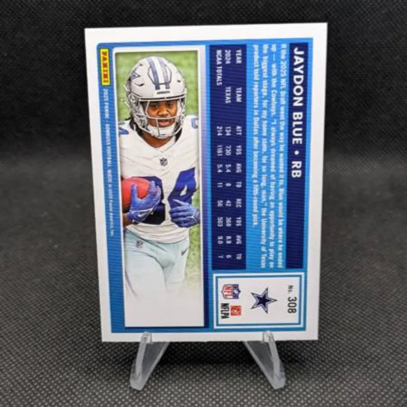 Jaydon Blue 2025 Donruss Football Rated Rookie RC #308 - Dallas Cowboys