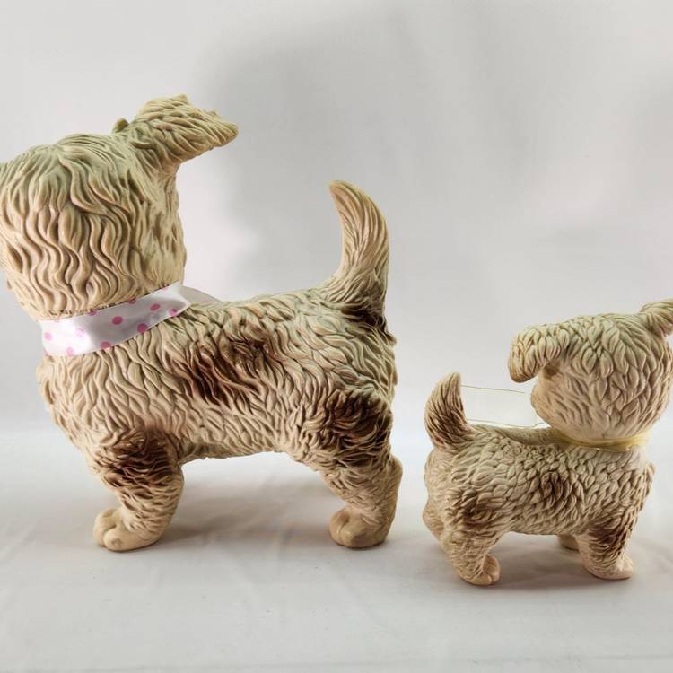 Vintage Edward Mobley Co. Rubber Mom Dog And Puppy Squeaky Toys