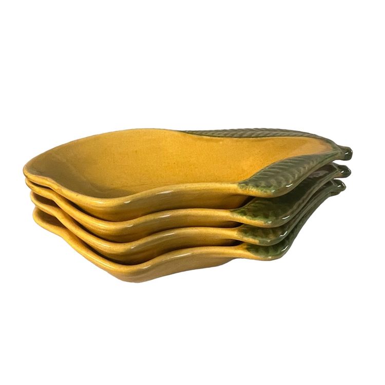 038. Belmar Californian Pottery set of 4 Golden Pair Lazy Susan Bowls