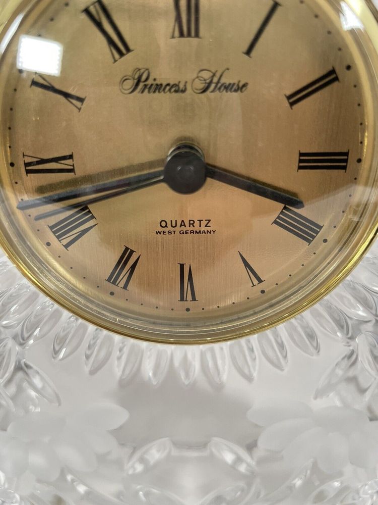 Crystal Mantel Clock Princess House Exclusive Heritage Handcut Art Nuevo