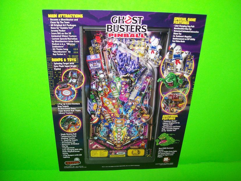 Ghostbusters Pro Pinball FLYER Original Spooky Ghosts Halloween Art 8.5 ...