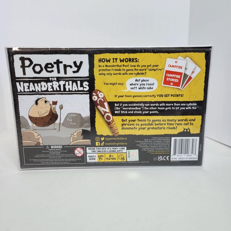 NEW Poetry for Neanderthals Game By Exploding Kittens