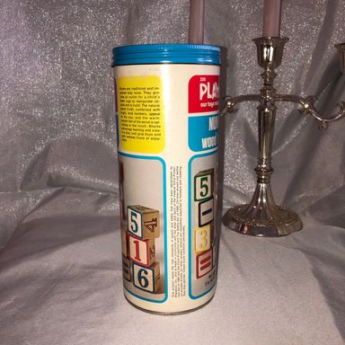 vintage 1974 number wooden blocks