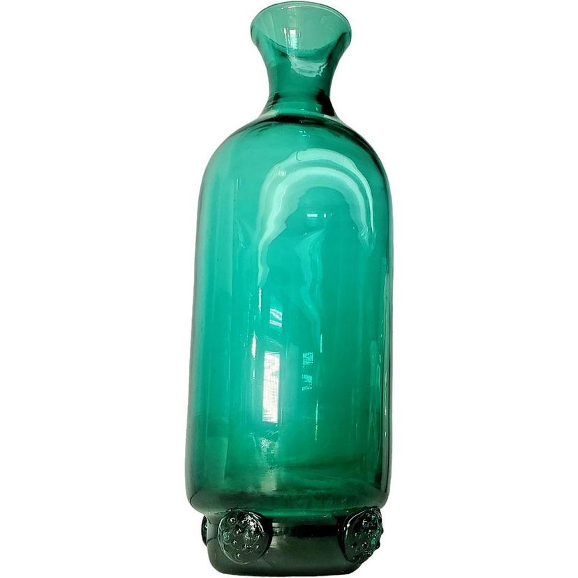 Blenko 445D Glass Decanter 1948 Emerald Green Rosettes Winslow Anderson ...