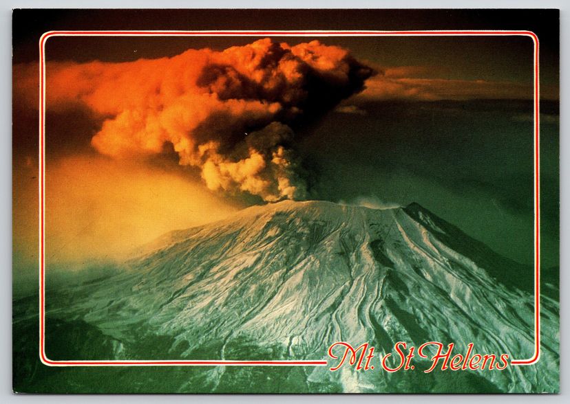 Postcard Mt St Helens Eruption Washington Cascade Range Volcano Geology