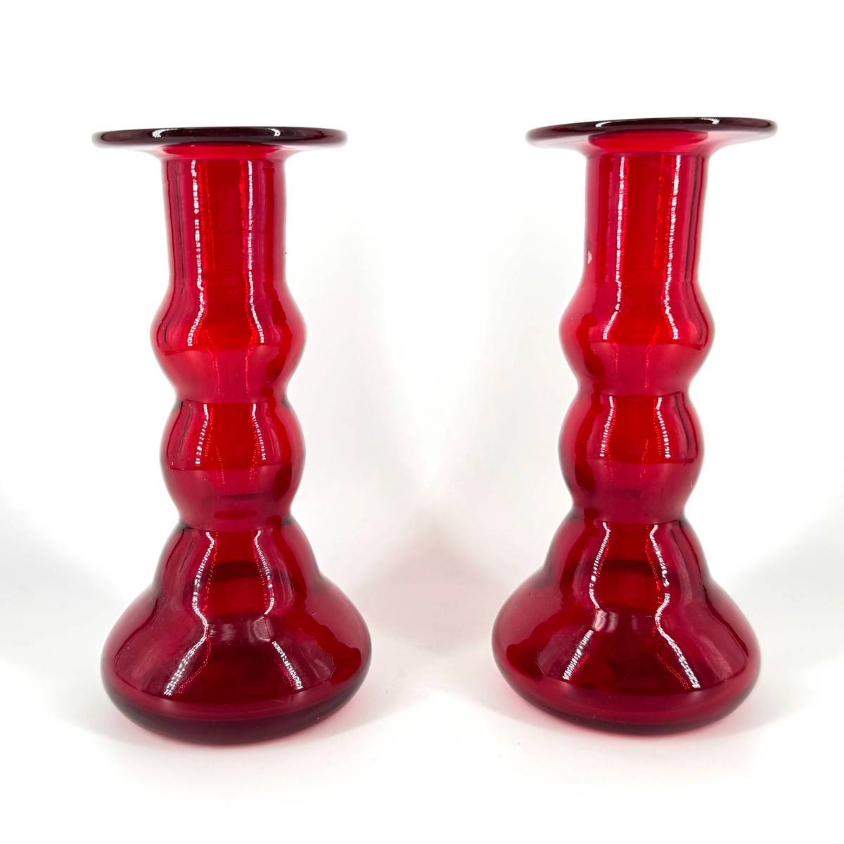 Niknax · Rainbow Glass Ruby Red Candle Holder