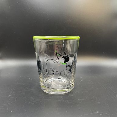 Rare Anthropologie Sally Muir Dog a Day French Bulldog Frenchie Juice Glass