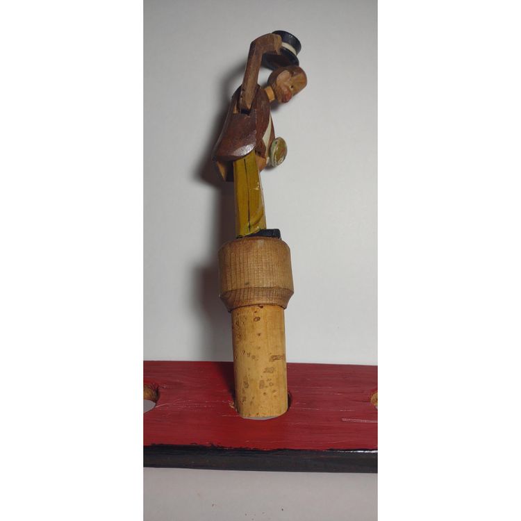 ANRI Mechanical Standing Groom Twist Dial Bottle Stopper Wood Hand ...