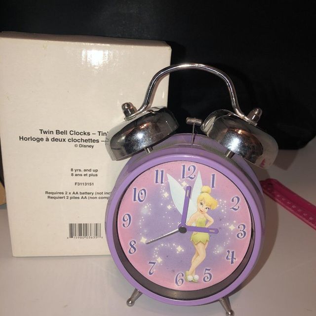 Tinker Bell Disney Fairies Alarm Clock Boxed Purple Cute W/ Box