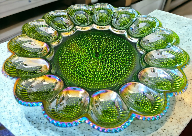 Vintage Carnival Glass Deviled Egg Platter