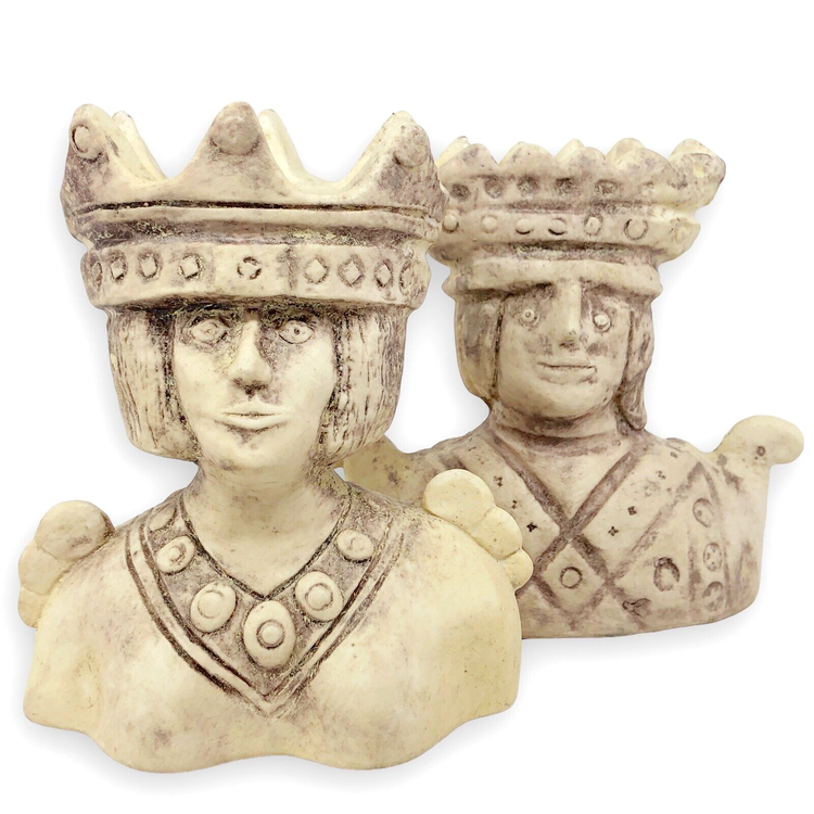 Large King and Queen Salt and Pepper Set Figural Ceramic Royalty Ren ...