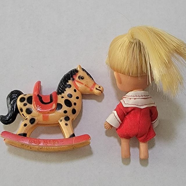 Vintage Mattel Liddle Kiddles Calamity Jiddle Doll & Rocking Horse