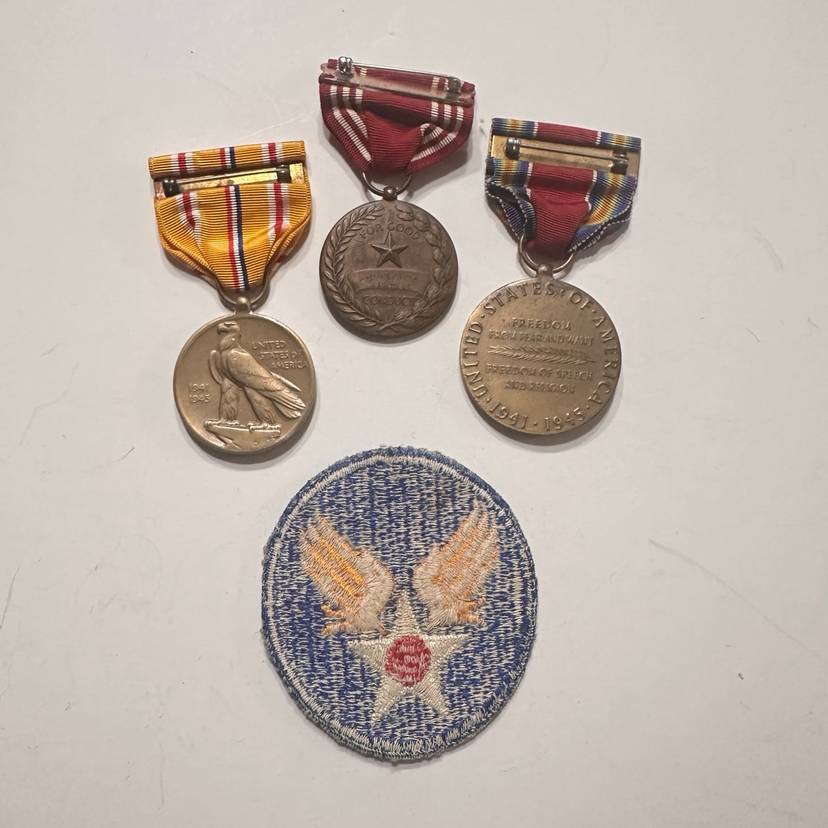WWII Medals Ribbons And A Patch Air Force Asiatic Pacific, Good Conduct ...