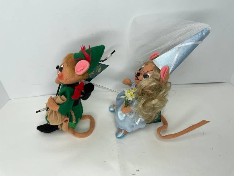 Annalee Robin Hood & Maid Marion Mouse Doll Set 6” 2007 Storybook Mice ...