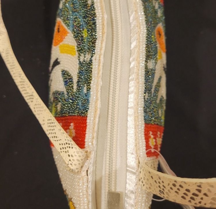 VINTAGE Handmade Beaded Fish handbag