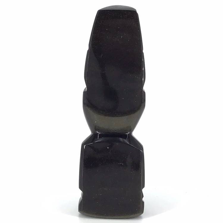 Obsidian Stone Carved Idol Figure Mayan Aztec Incan Golden Sheen ...