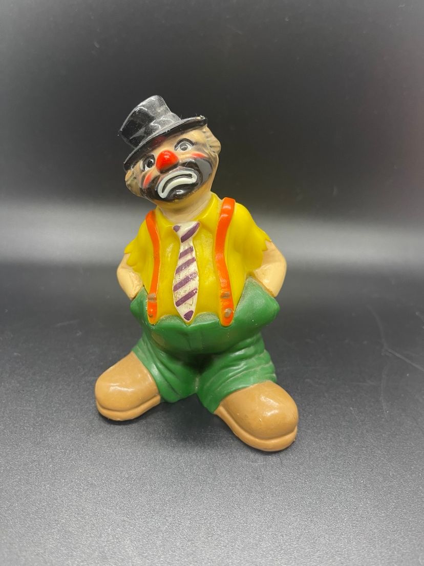 Vintage 1977 Wilton cake topper Sad Hobo Clown Hard Plastic #1316 Hong Kong