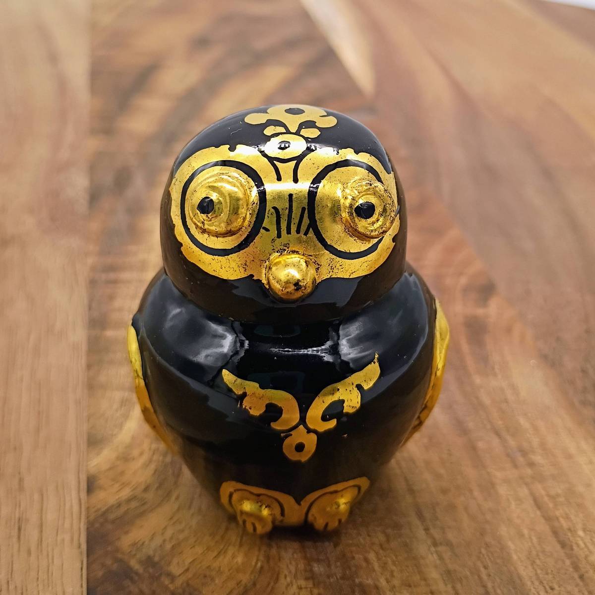 Niknax · Vintage Burmese Lacquer Paper Mache Owl Trinket Box Black ...