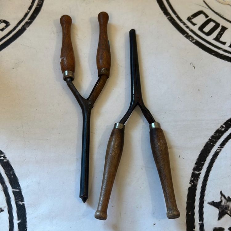 Antique Stovetop hair Curling Irons 1800's early Barber styling tools