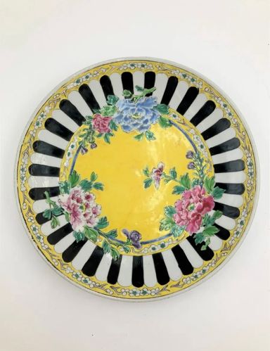 Antique Meiji Japanese Yamatoku Porcelain Plate Yellow Arita Imari ...