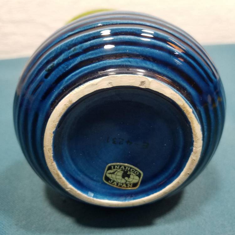 Vintage Inarco Ceramic Pitcher Hand Painted Blue Green Made in Japan ...