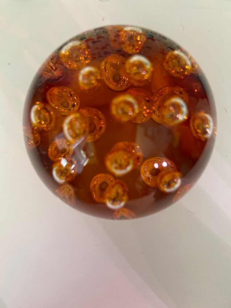 Amber Glass Paperweight