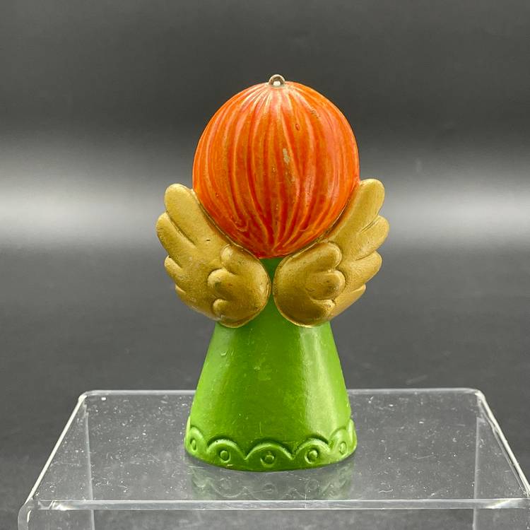 Wolin Green Chalkware Angel Holding Candle Hanging Christmas Ornament ...