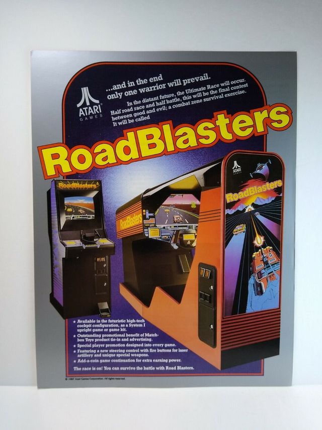 Road Blasters Arcade Flyer 1987 Original Retro Retro Space Age Art 8.5" x 11"
