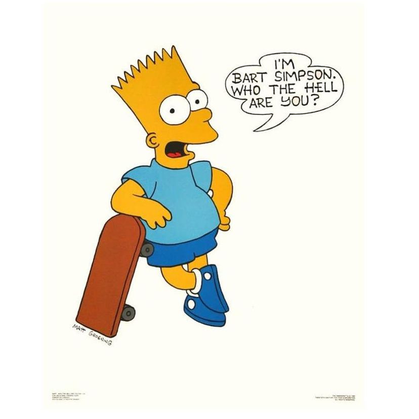 1990, Original Vintage Simpsons Poster, Rare & Very Collectible, 16 x 20 In