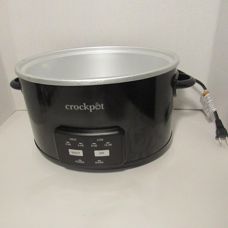 Sunbeam Black Crock Pot 4.5 Quart Programmable One Touch Control Slow ...