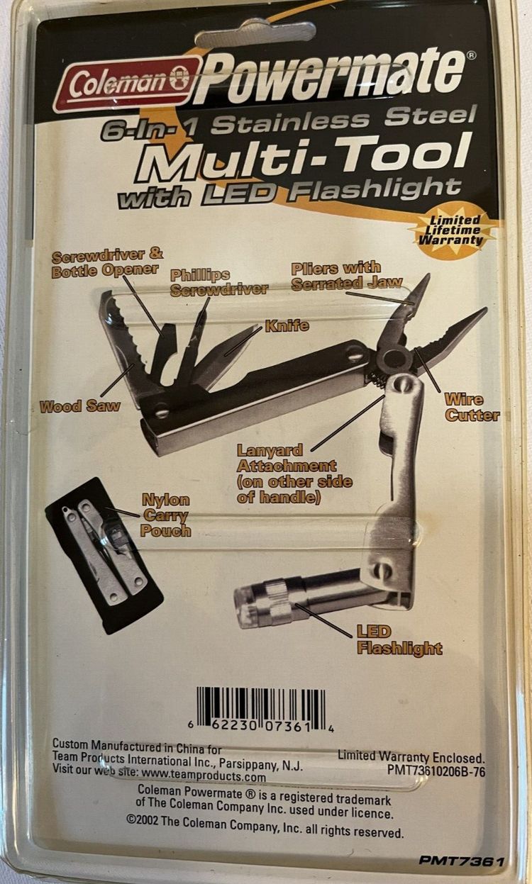 Coleman Vintage Powermate Multi-Tool w/LED Flashlight